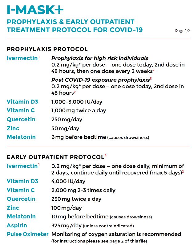 IVERMECTIN-DOSAGE: PROPHYLAXIS & EARLY OUTPATIENT TREATMENT PROTOCOL ...