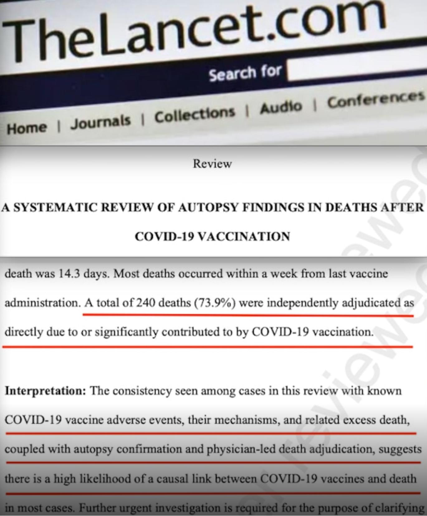 Lancet Study on Covid Vaccine Autopsies Finds 74% were Caused by ...